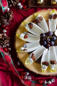 Endive with Blue Cheese Mousse, Cajun Pecans and Grapes Go Go Go Gourmet